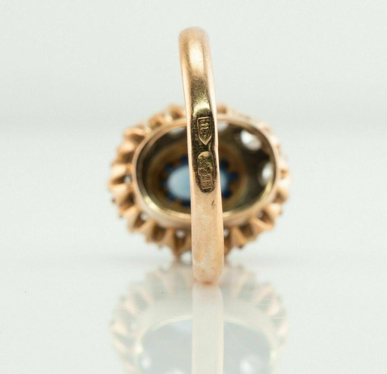 Russian Sapphire Ring CZ 14K Rose Gold USSR Soviet Russia For Sale at ...