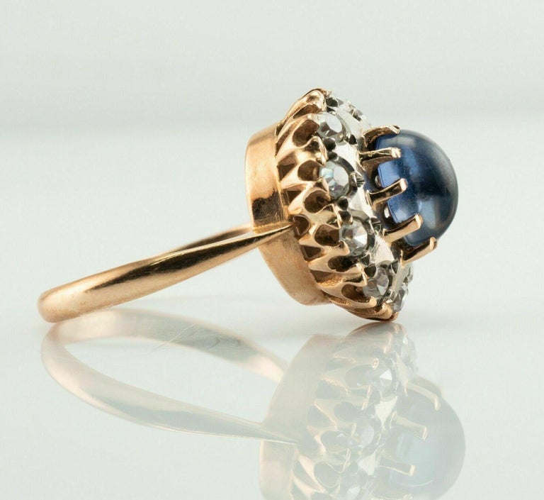 Russian Sapphire Ring CZ 14K Rose Gold USSR Soviet Russia For Sale at ...