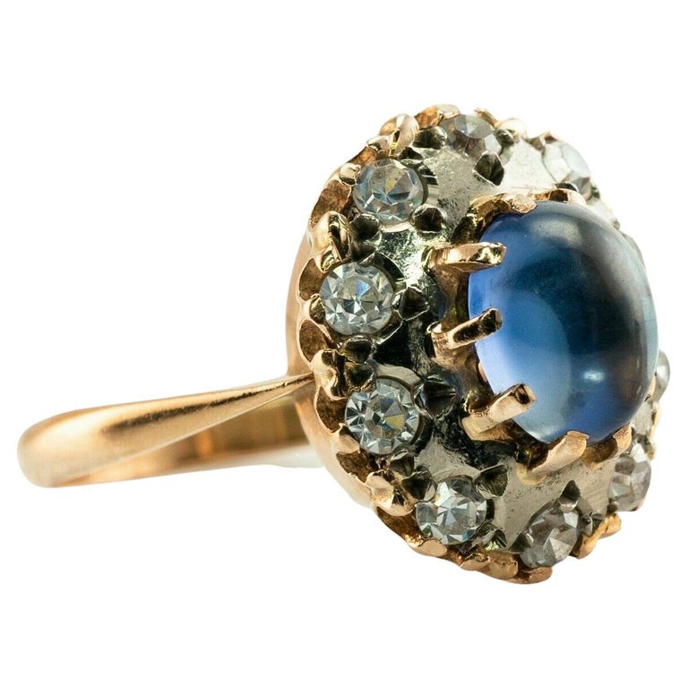 Russian Sapphire Ring CZ 14K Rose Gold USSR Soviet Russia For Sale at ...