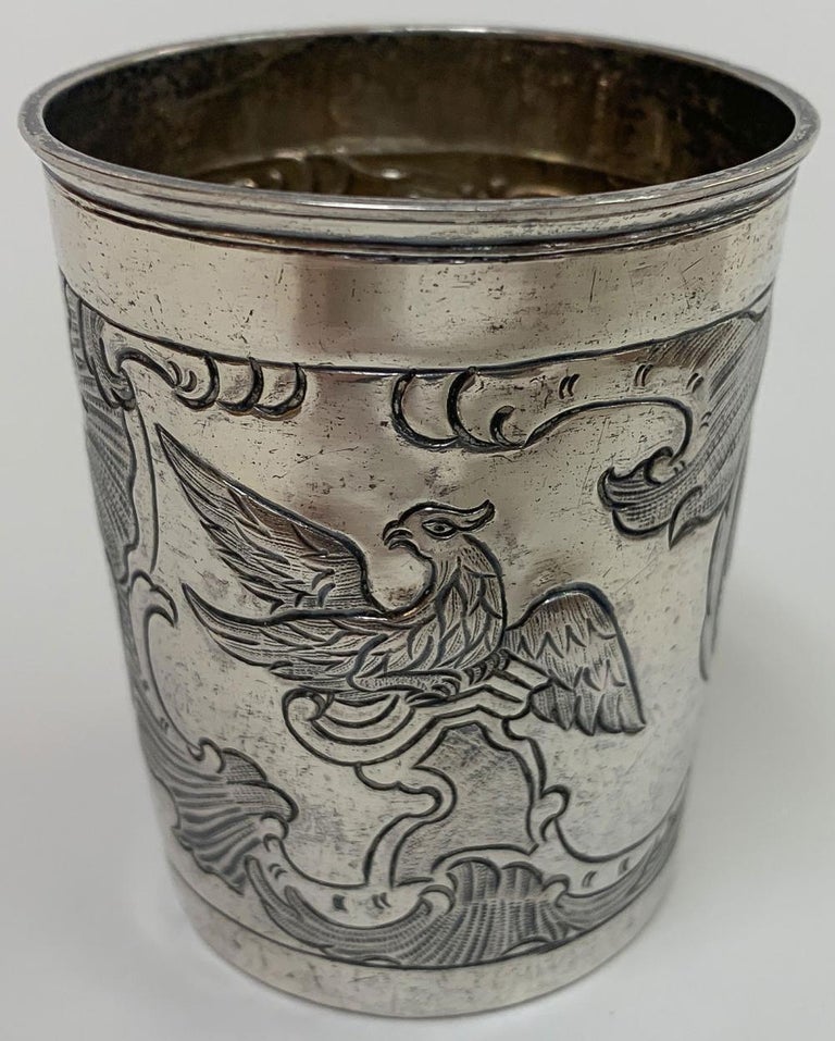 Russian Silver Beaker and Plate, Moscow, 1764-1840 at 1stDibs