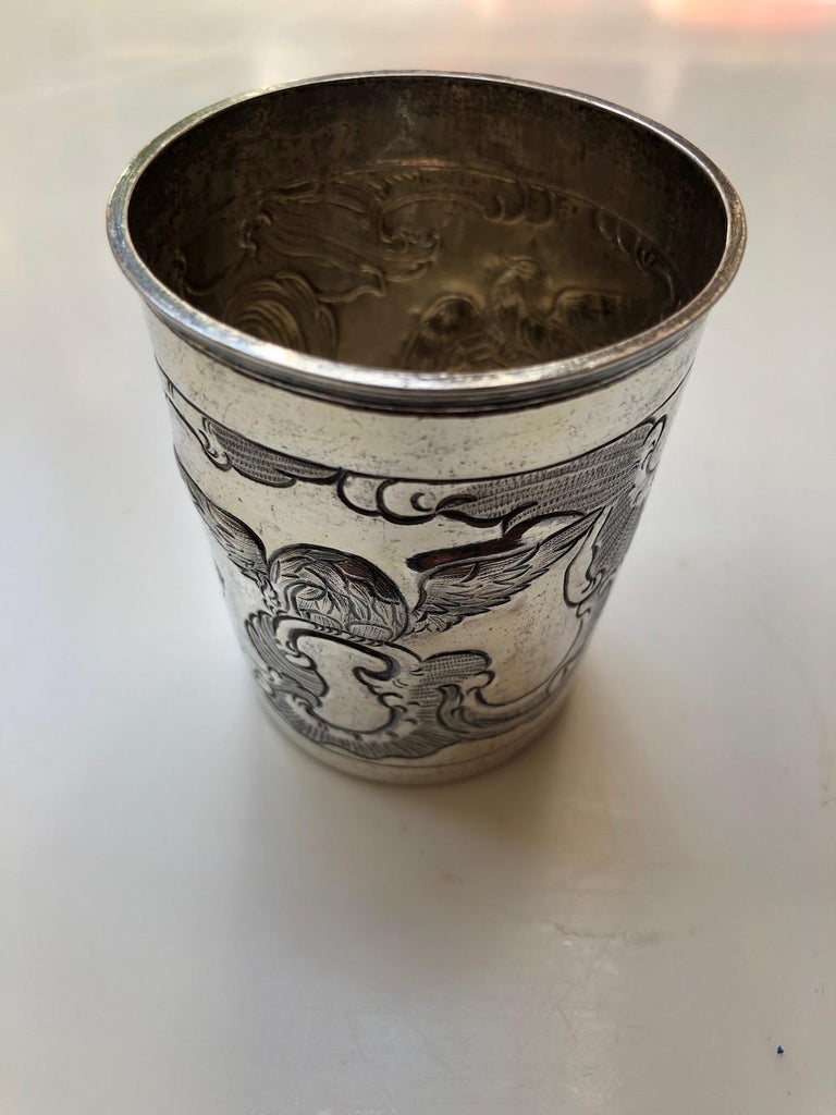 Russian Silver Beaker and Plate, Moscow, 1764-1840 at 1stDibs