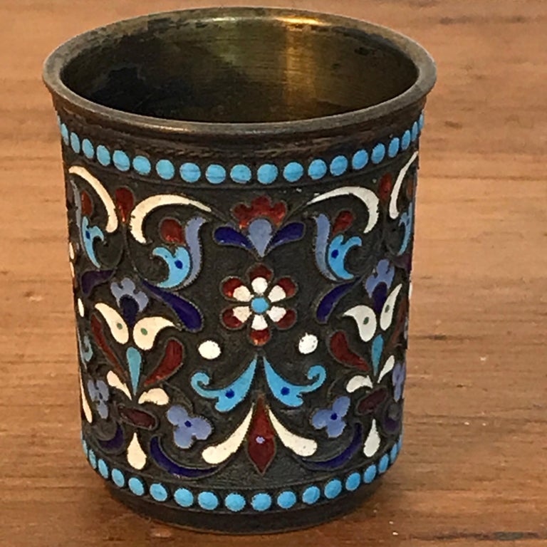 Russian Silver and Cloisonne Enamel Beaker, by Nikolaì Vasilievich ...