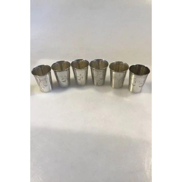 Russian Silver Drinking Cups Set '6' For Sale at 1stDibs