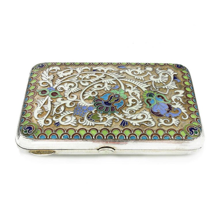 Russian Silver Gilt and Cloisonné Enamel Cigarette Case, Moscow, 1890s ...