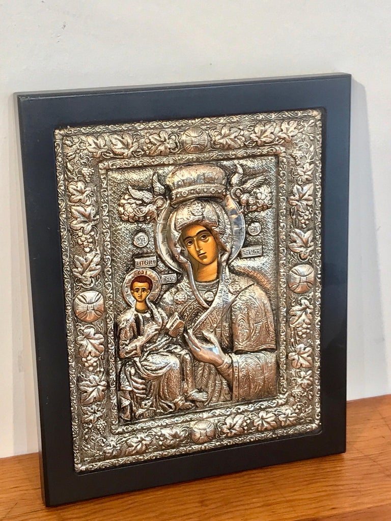 Russian Silver Riza Icon of Madonna and Child at 1stDibs | russian ...