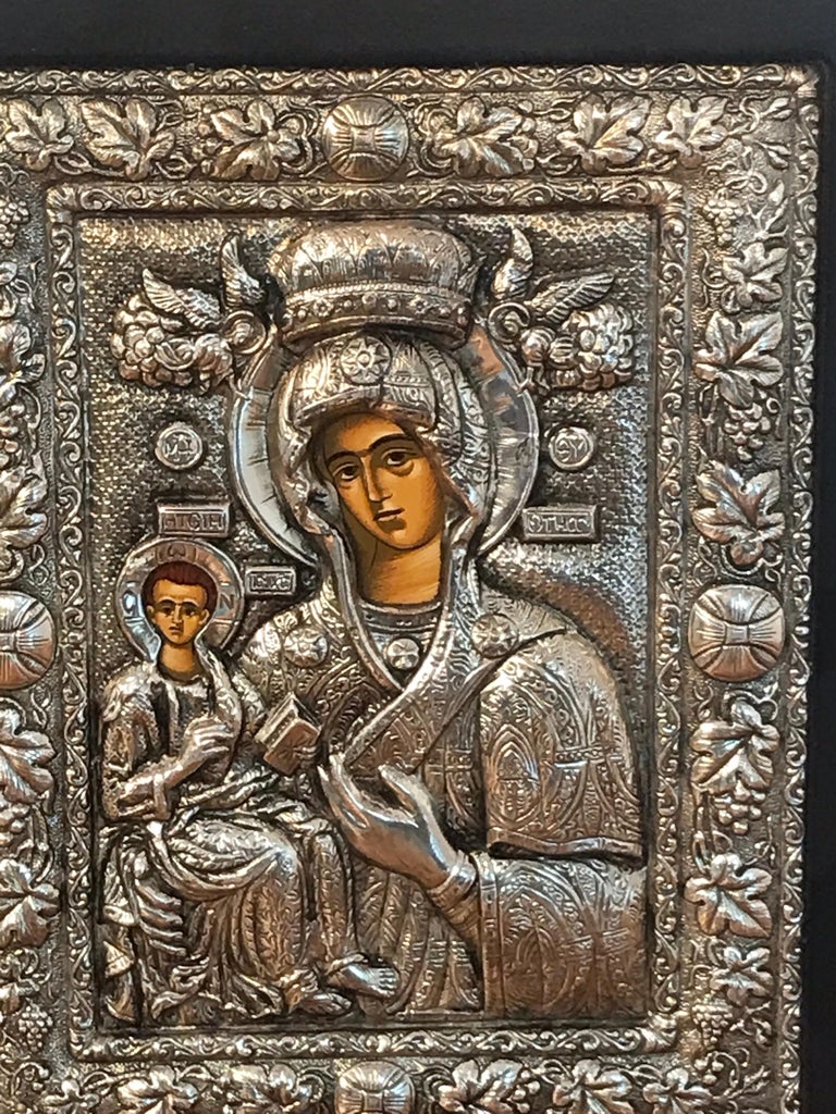 Russian Silver Riza Icon of Madonna and Child at 1stDibs | russian ...