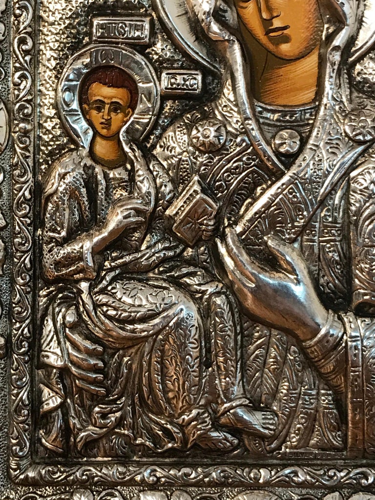 Russian Silver Riza Icon of Madonna and Child at 1stDibs | russian ...