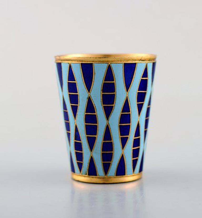 Russian Silversmith, Set of 4 Russian Vodka Cups in Gilded Silver at ...