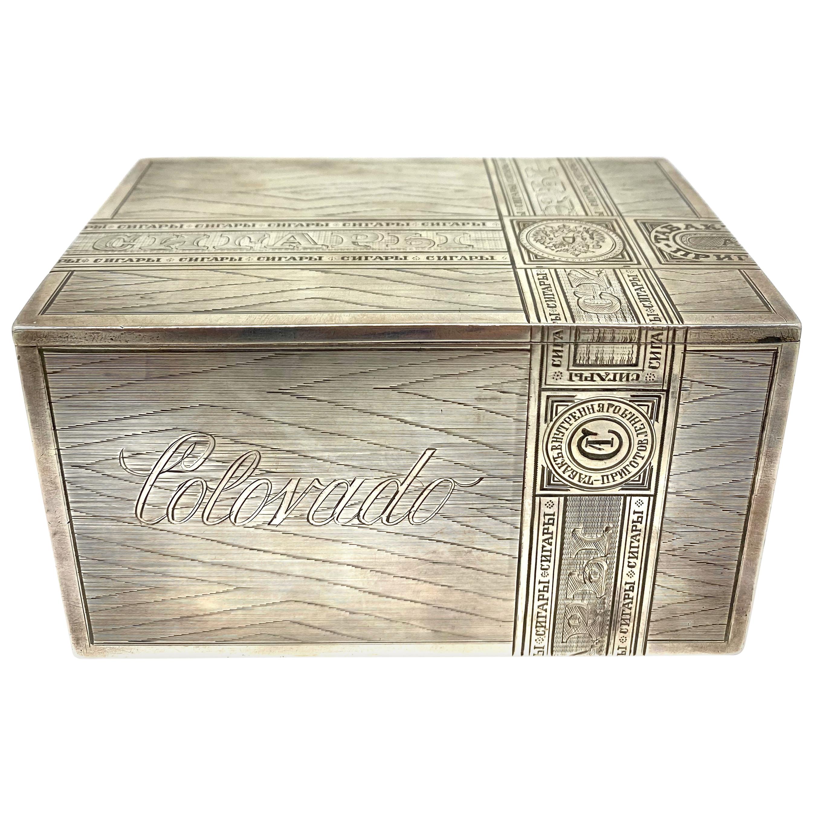 Russian Sterling Silver Tabaco Box For Sale at 1stDibs | techtafit