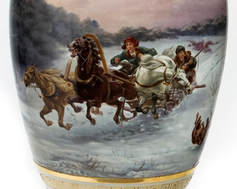 Russian Troica Porcelain Vase After Alfred Von Wierusz-Kowalski, 1849 ...