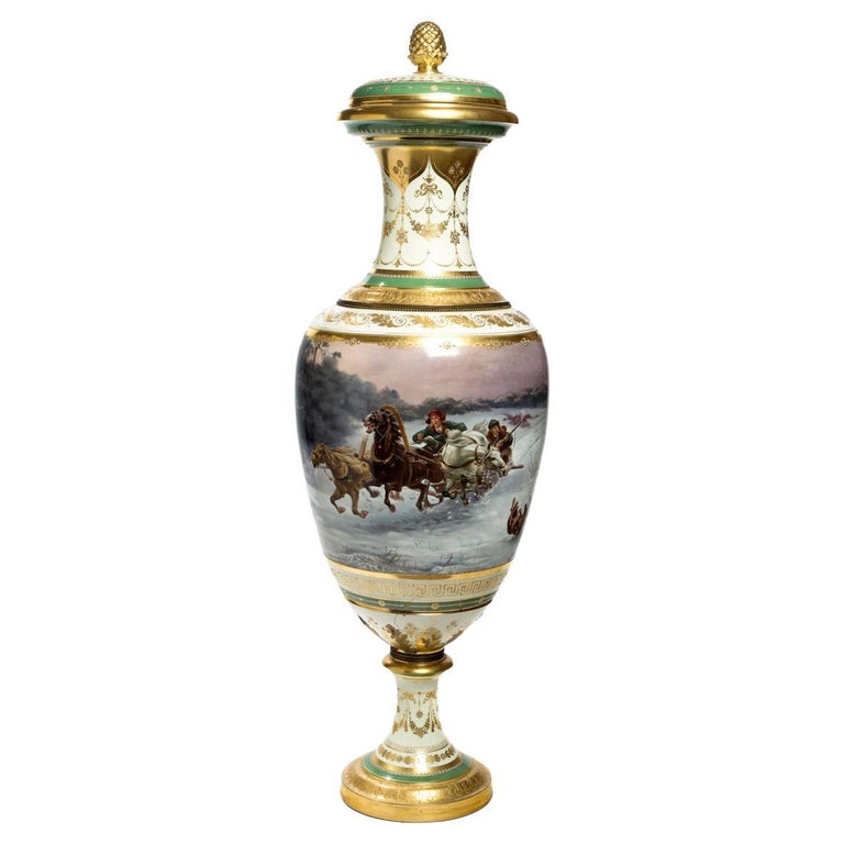 Russian Troica Porcelain Vase After Alfred Von Wierusz-Kowalski, 1849 ...
