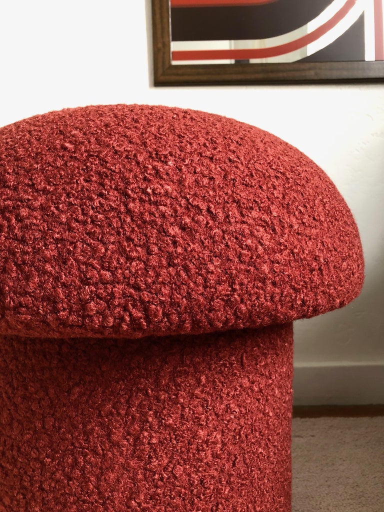 Rust Boucle Mushroom Ottoman at 1stDibs | rust colored ottoman
