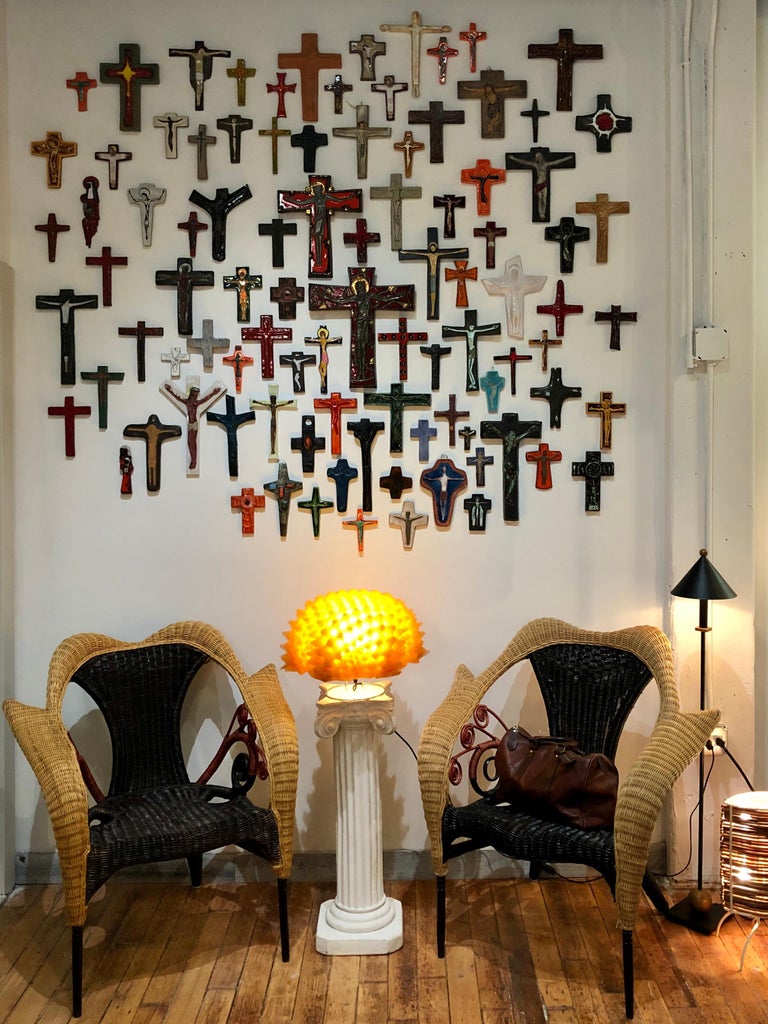 Rust Colored Mid-Century Crucifix, Celtic Style, Ceramic, 1960s For ...