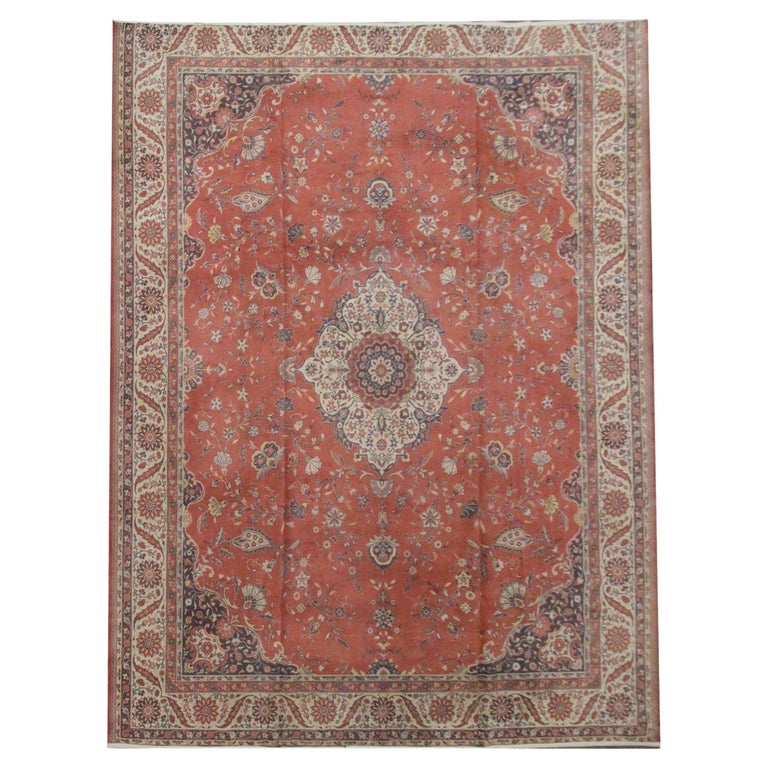 Rust Floral Oriental Living Room Rug Vintage Handmade Medallion Carpet ...