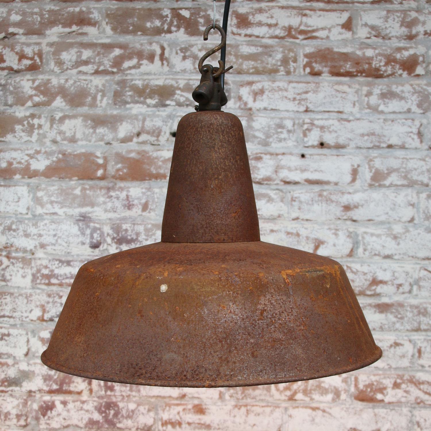 Rusted Metal Vintage Industrial Pendant Light at 1stDibs