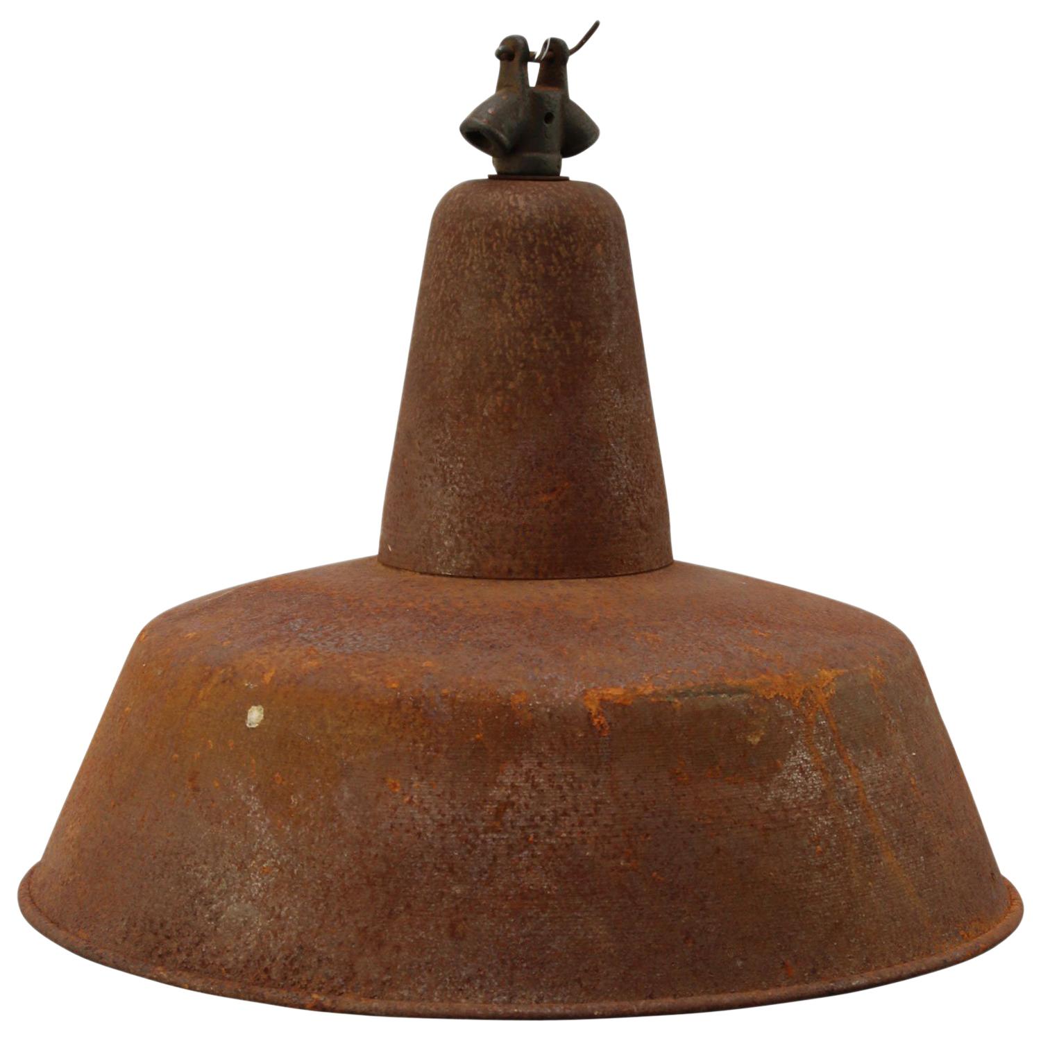 Rusted Metal Vintage Industrial Pendant Light For Sale at 1stdibs