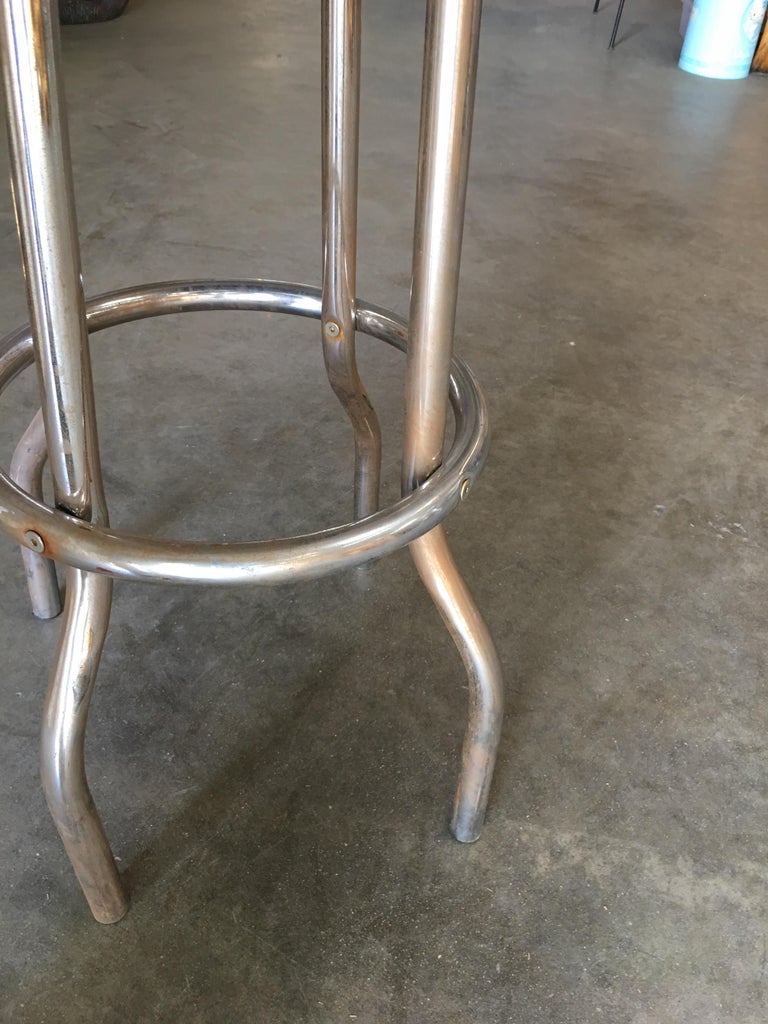 Rustic 1950s Chrome Dinner Bar Stool, Pair at 1stDibs | 1950s bar ...