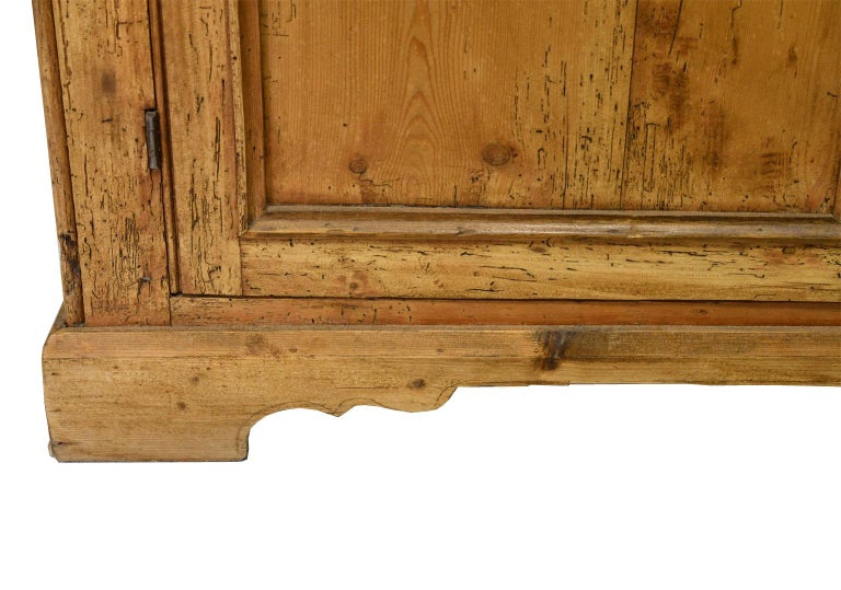 Rustic 19th Century English Country Cupboard in Pine with Glazed Doors ...