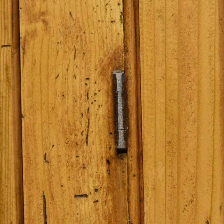 Rustic 19th Century English Country Cupboard in Pine with Glazed Doors ...