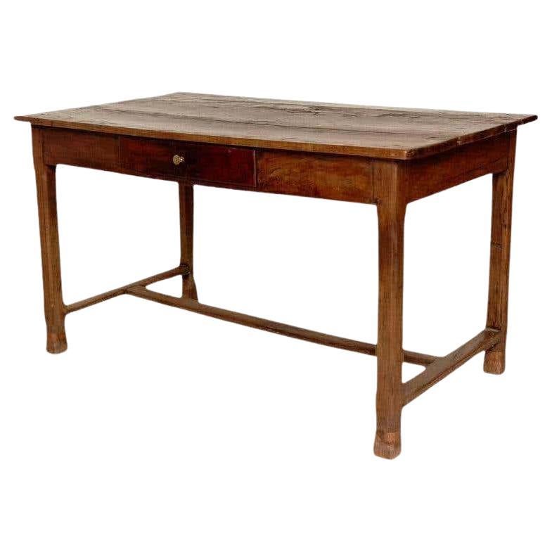 Large Rustic Oak Work Table, France, 19th Century For Sale at 1stDibs