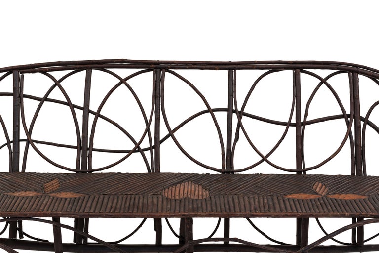 Continental Rustic Bent Willow Settee For Sale at 1stDibs