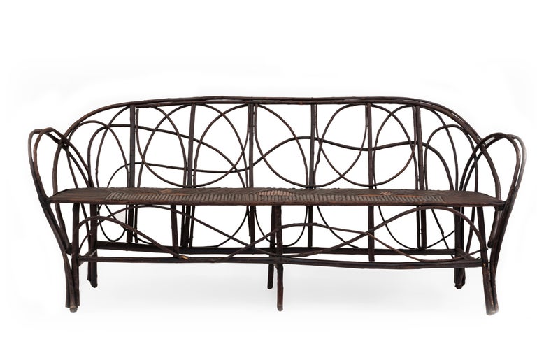Continental Rustic Bent Willow Settee For Sale at 1stDibs