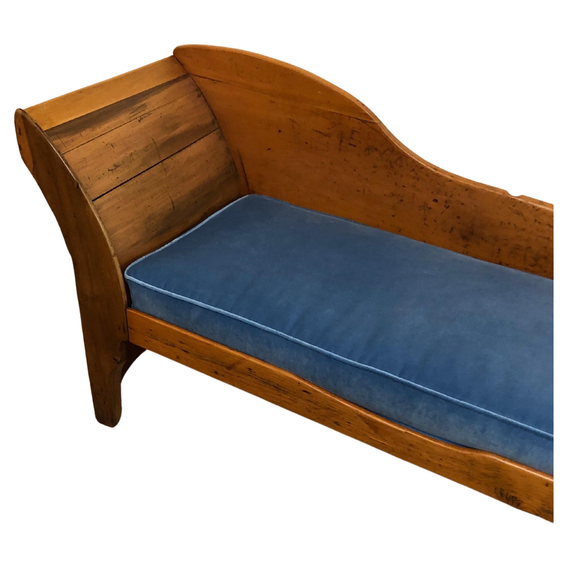 19th Century Natural Honey Pine Bench or Chaise Longue at 1stDibs ...