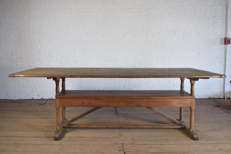 Rustic 19th century pine Settle-Table / Farmhouse Table For Sale at ...