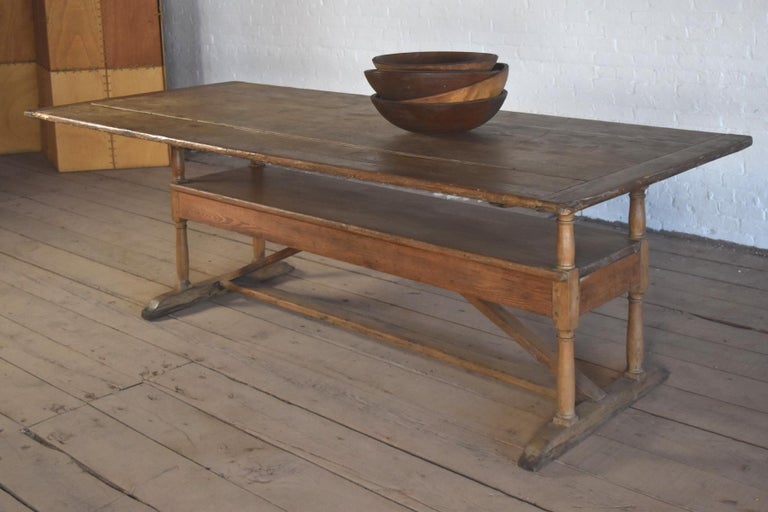 Rustic 19th century pine Settle-Table / Farmhouse Table For Sale at ...