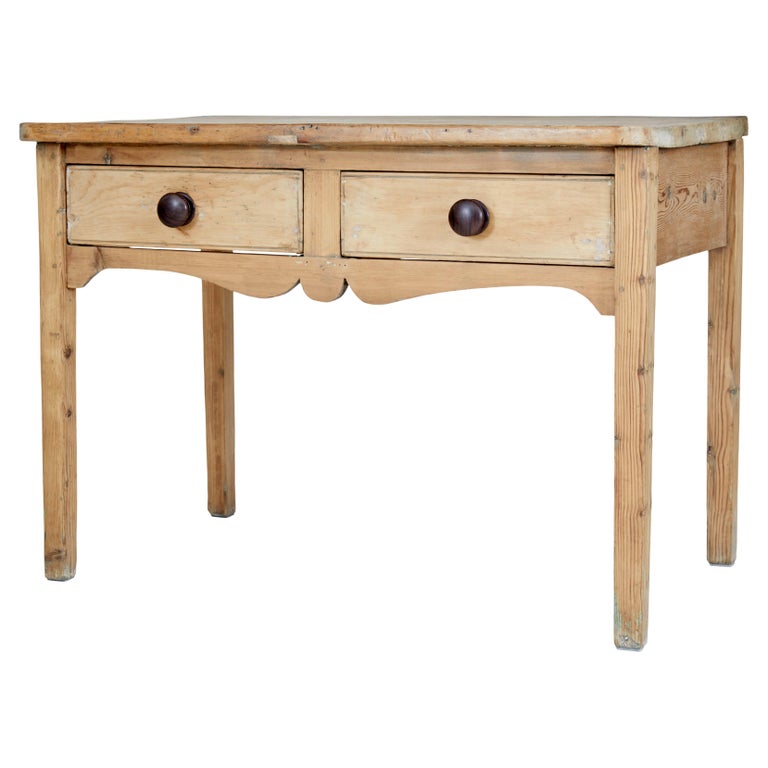 Rustic 19th Century Victorian Pine Kitchen Table For Sale at 1stDibs