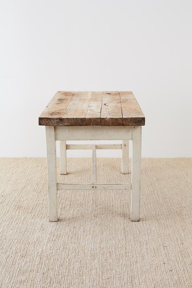 Rustic American Farmhouse Butcher Block Work Table at 1stDibs