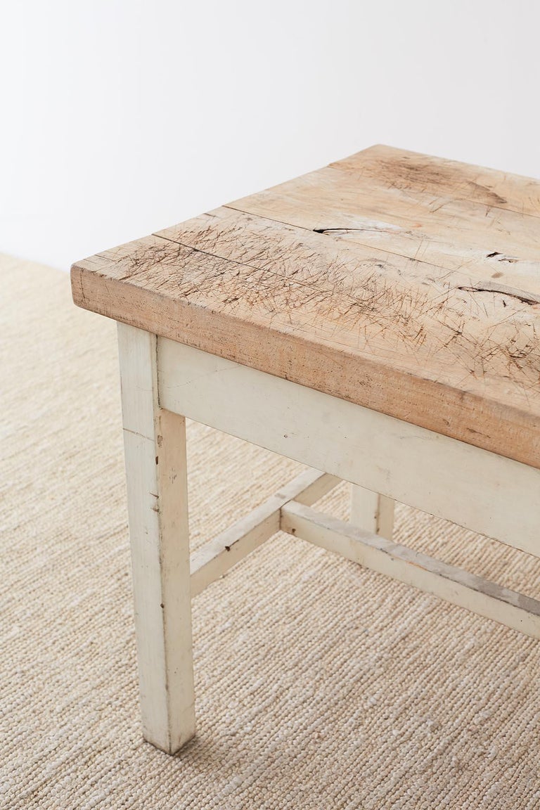 Rustic American Farmhouse Butcher Block Work Table at 1stDibs