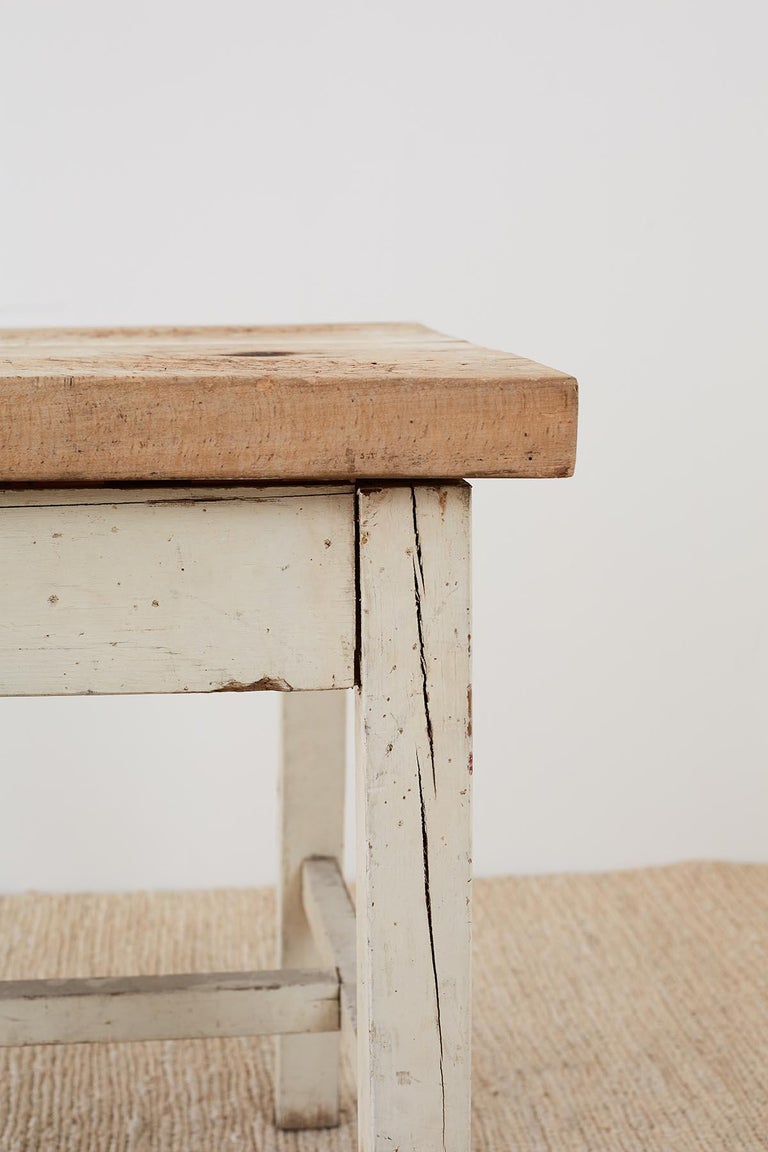 Rustic American Farmhouse Butcher Block Work Table at 1stDibs ...
