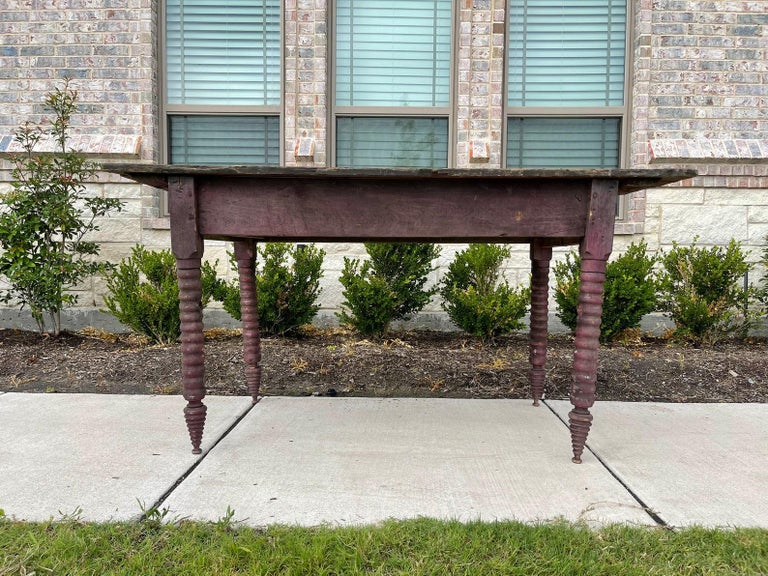 Rustic Antique American Farmhouse Weathered Work Table For Sale at 1stDibs