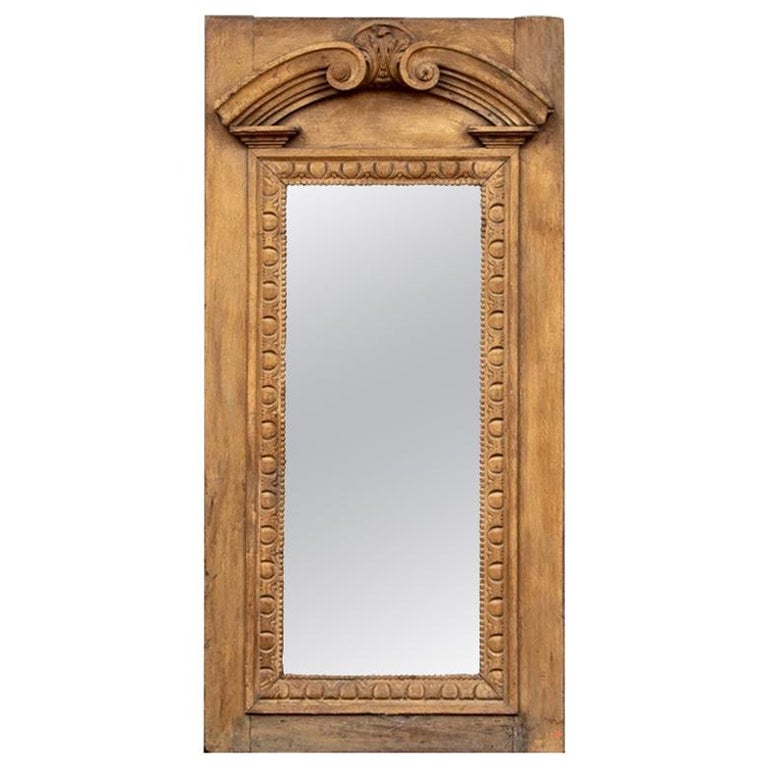 Rustic Antique Architectural Neoclassical Style Mirror For Sale at 1stDibs