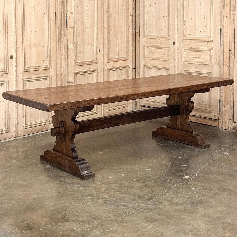 Rustic Antique Dining Table ~ Trestle Table in Solid Oak For Sale at ...