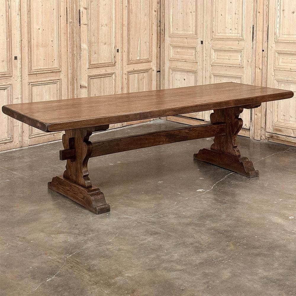 Rustic Antique Dining Table ~ Trestle Table in Solid Oak For Sale at ...