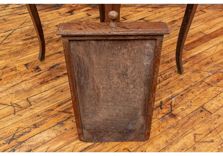 Rustic Antique European Table with Two Glass Wells For Sale at 1stDibs