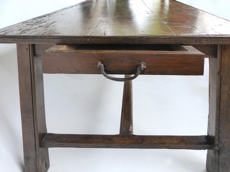 Rustic Antique Farm Work Table or Desk with Drawers at 1stDibs