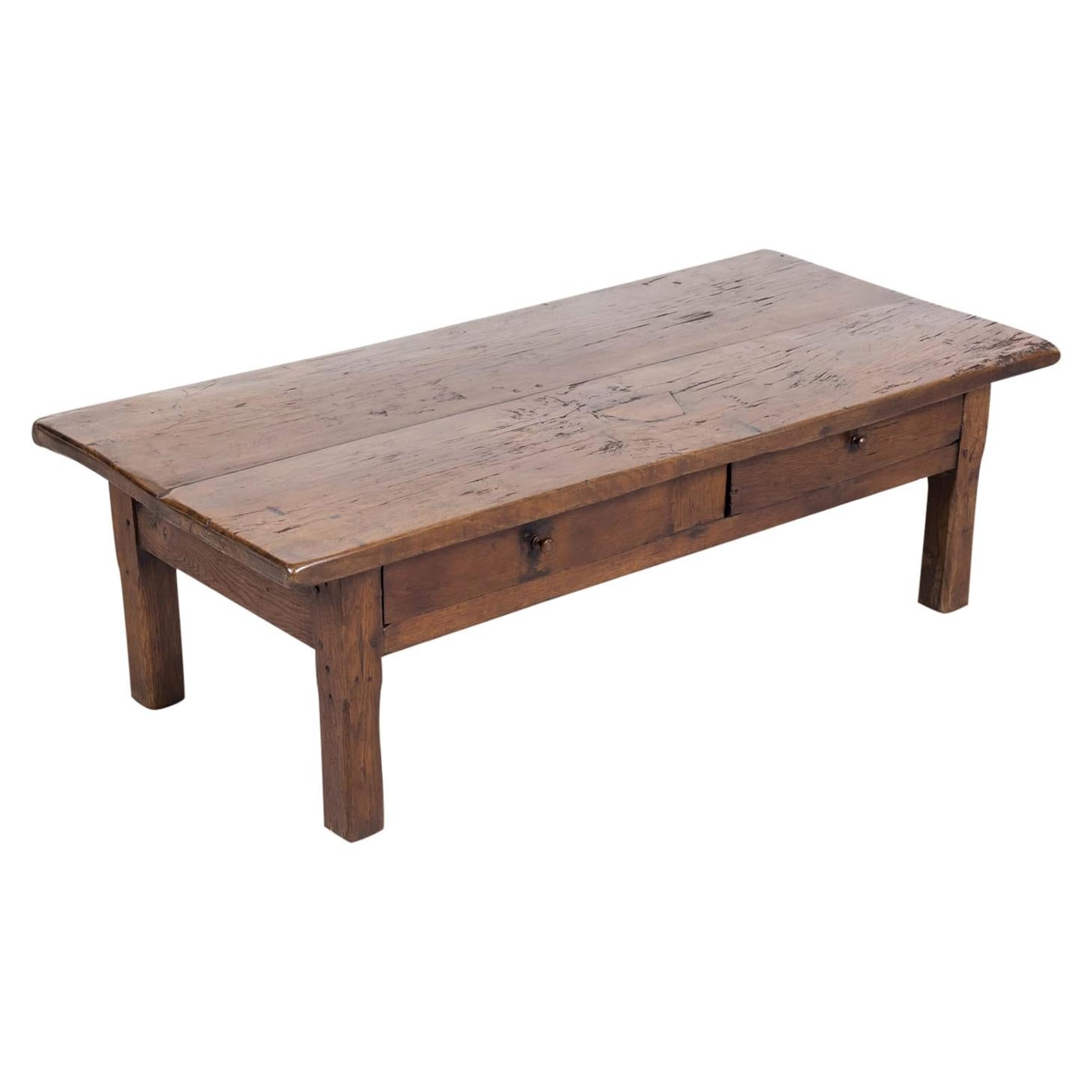 Rustic Antique French Country Solid Oak Table Basse or Coffee Table ...