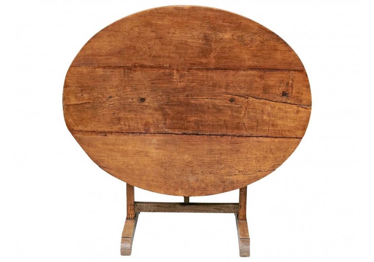 Rustic Antique French Tilt Top Vintner’s Table For Sale at 1stDibs