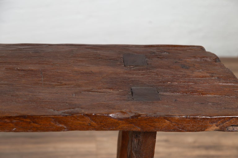 Rustic Antique Indonesian Console Table with Distressed Wood and A ...