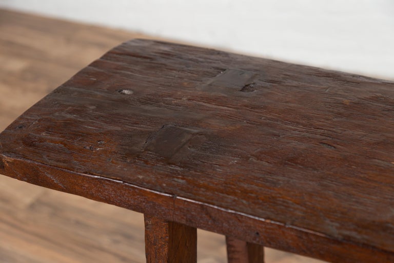 Rustic Antique Indonesian Console Table with Distressed Wood and A ...