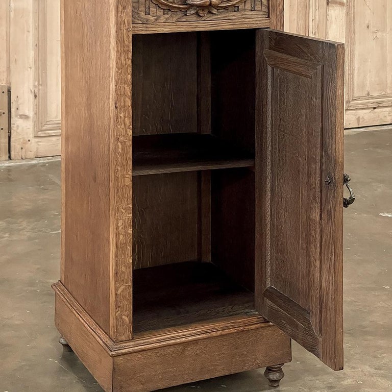 Rustic Antique Neoclassical Marble Top Nightstand ~ Pedestal For Sale ...