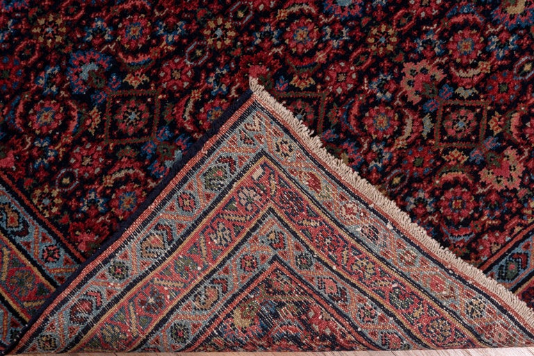 Rustic Antique Persian Enjelas Long Runner, Herati Design, Bold Colors ...