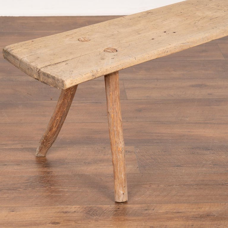 Rustic Antique Plank Bench with Splay Peg Legs, circa 1880 For Sale at ...