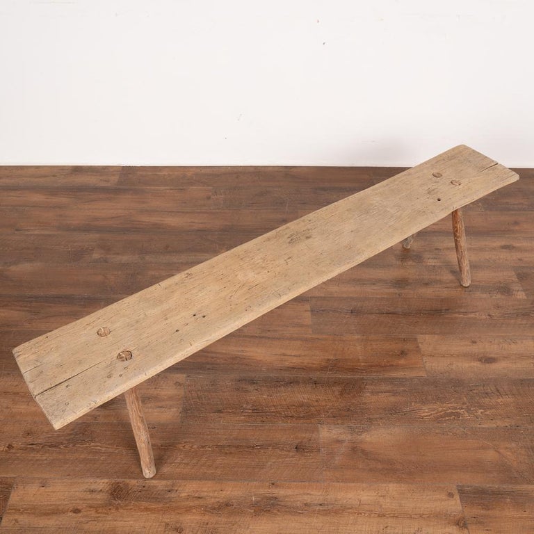 Rustic Antique Plank Bench with Splay Peg Legs, circa 1880 For Sale at ...