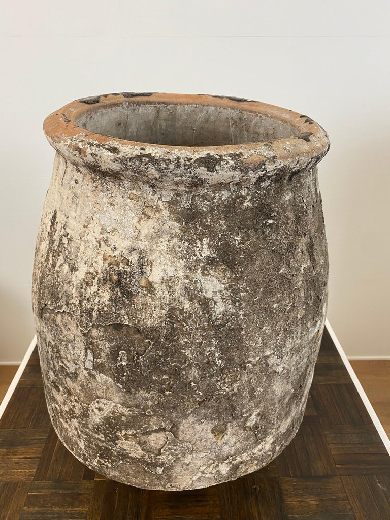 Rustic Antique Spanish Patinated Jar For Sale at 1stDibs