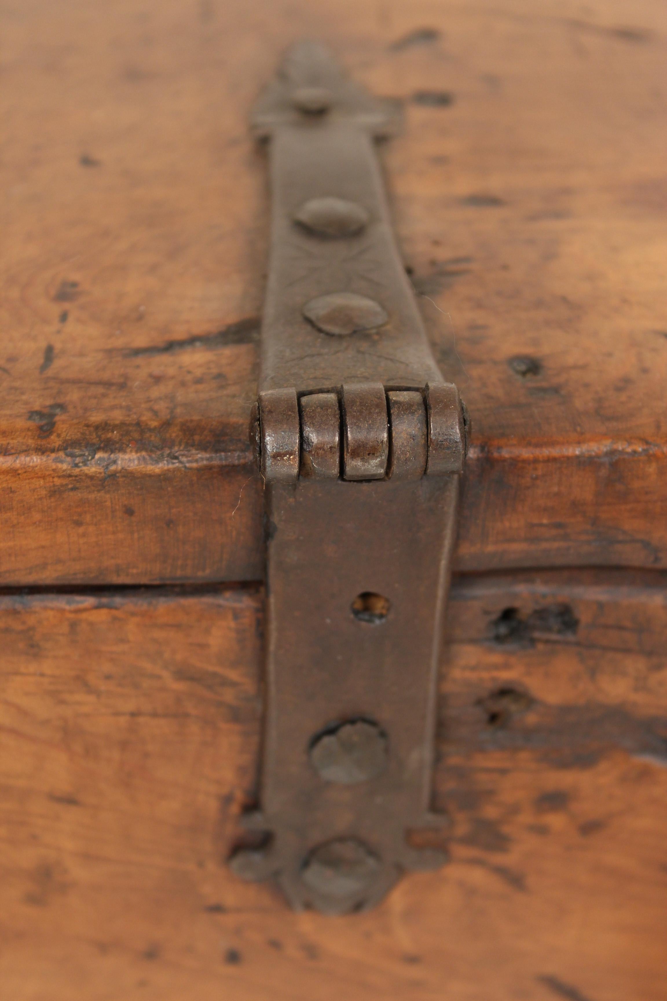 Rustic Antique Trunk with Iron Hardware at 1stDibs | antique trunk ...