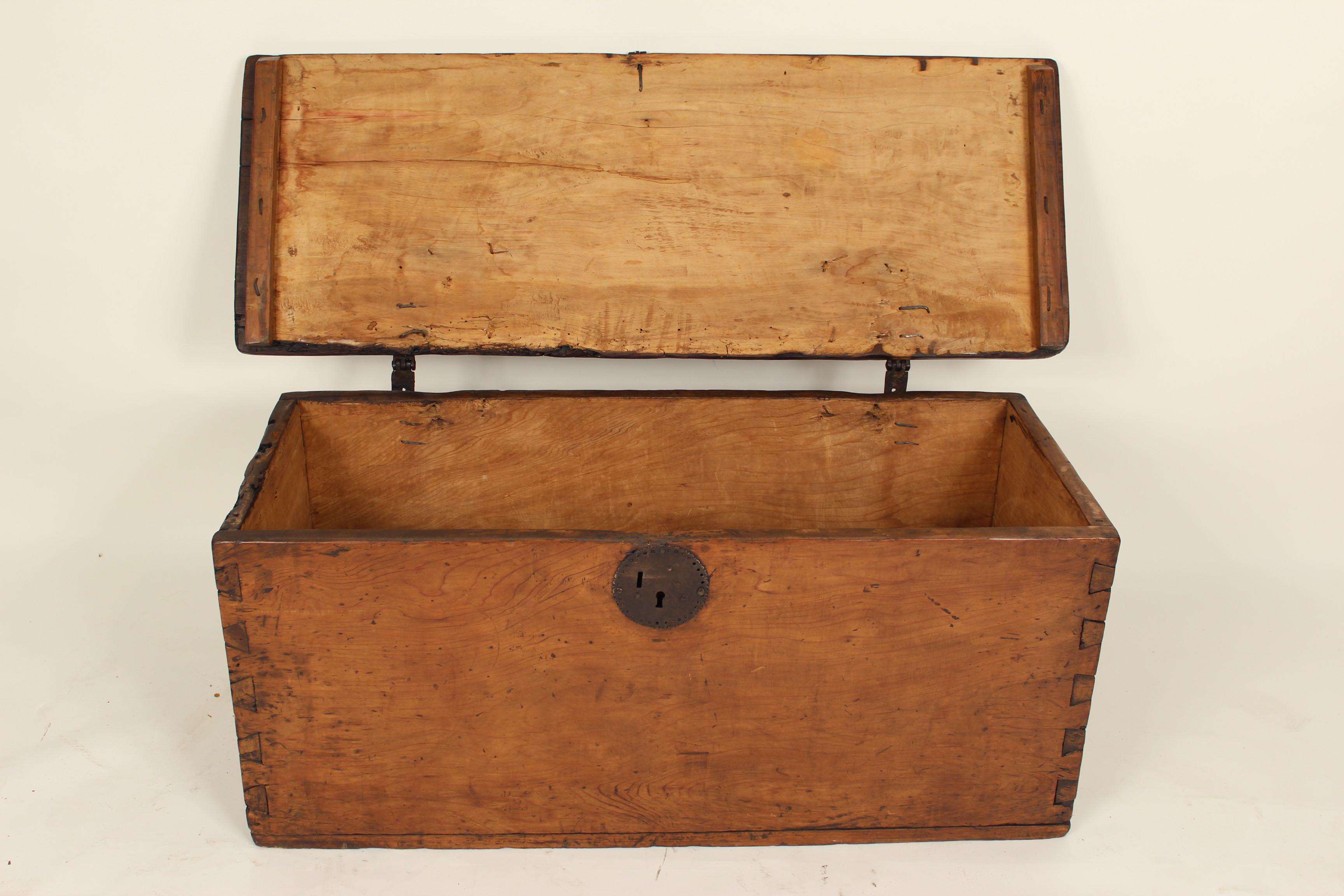 Rustic Antique Trunk with Iron Hardware at 1stDibs | antique trunk ...